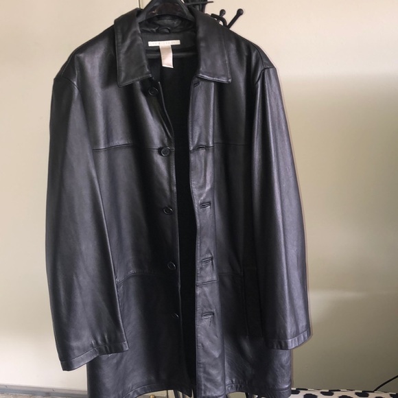 Perry Ellis | Jackets & Coats | Perry Ellis Xl Leather Coat With ...